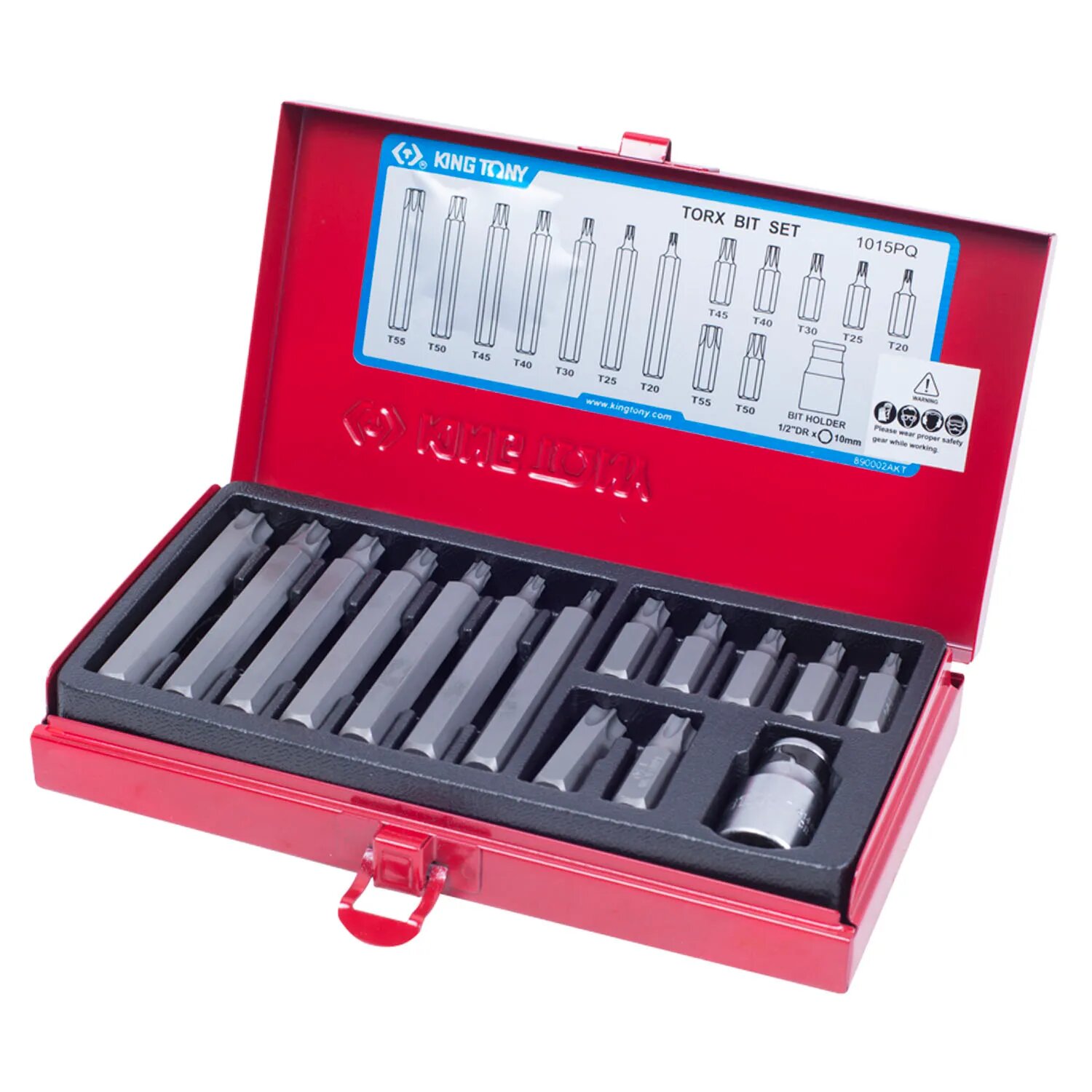 1015PQ Набор вставок (бит) 10 мм, Torx, Т20-Т55, 15 предметов KING TONY 1015PQ
