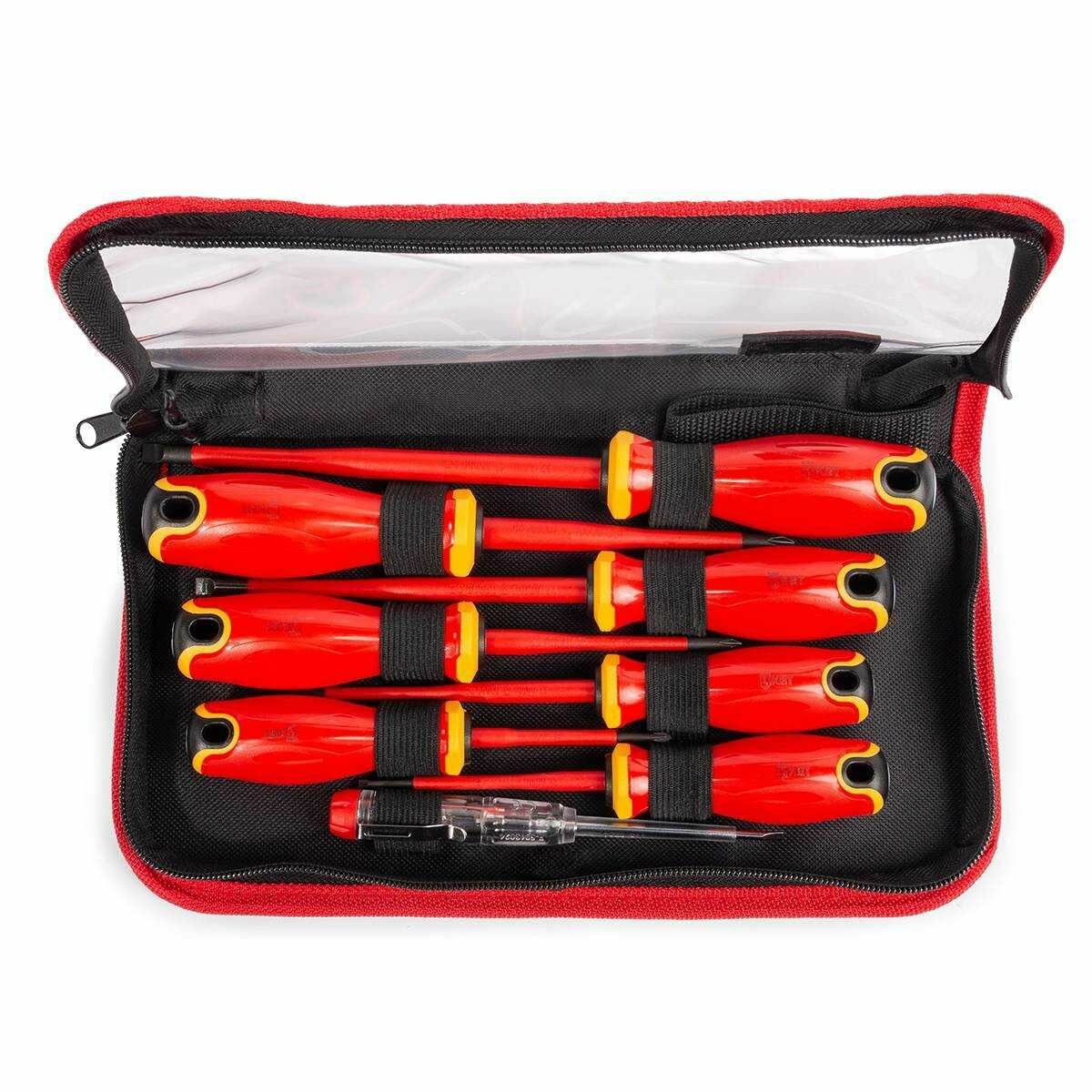 Набор диэлектрических отверток КВТ НИО-2208, серия слим, рукоятка трехкомпонентная