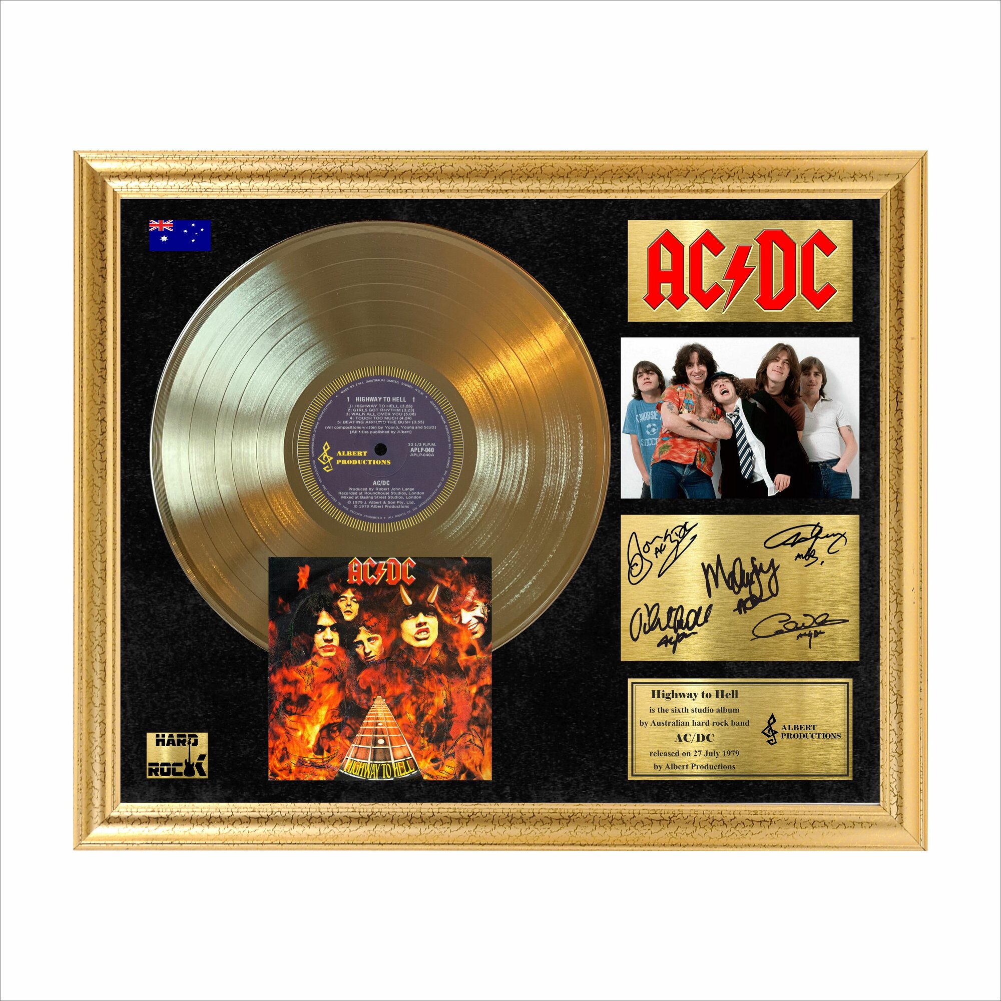 Золотой диск ACDC в рамке