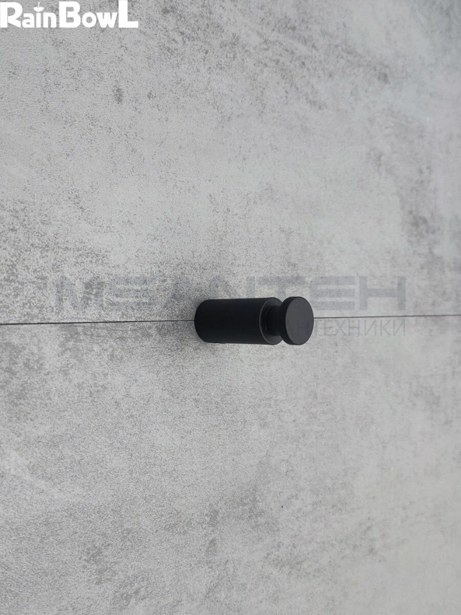 Крючок для ванной Rainbowl 0028-2BP HOME "Пешка" большой чёрный матовый