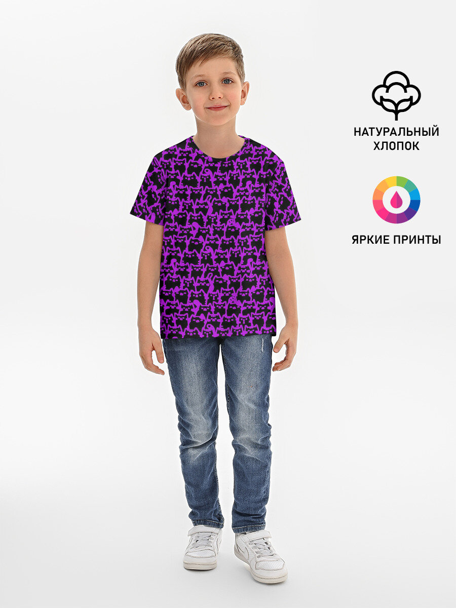 Футболка хлопковая детская Неоновые коты