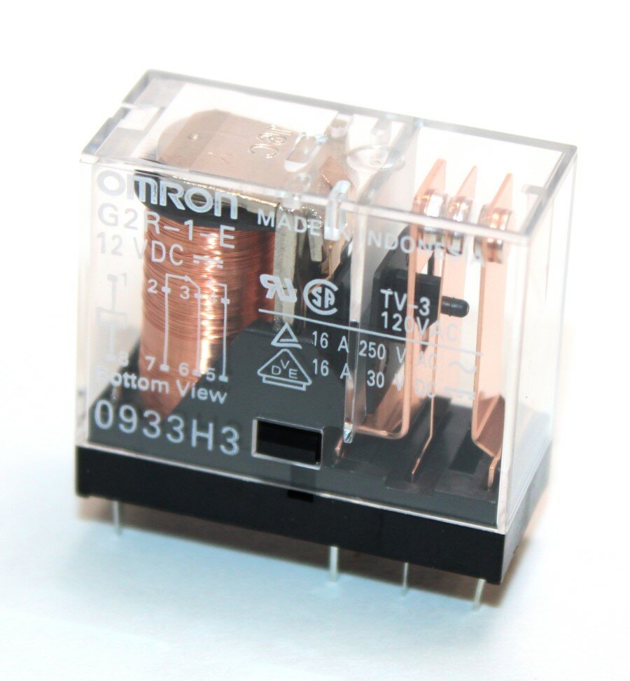 RELAY G2R1E12DC, Реле, R_G2R, OMRON, (упр:12В/DC, комм: 16A/250В/AC, 1NO/1NC, AgSnO2, R-coil:275Ом)