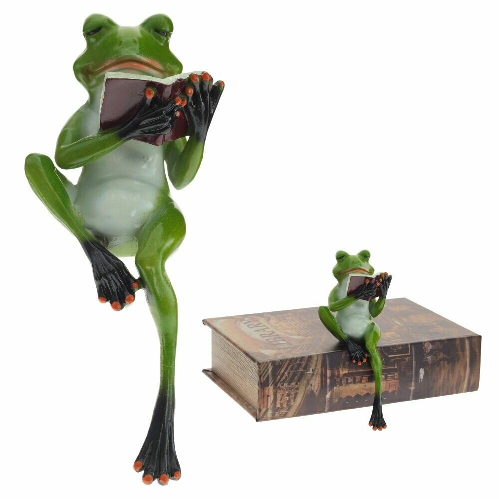 Фигурка декоративная "Лягушка-книголюб", 8х7х21 см