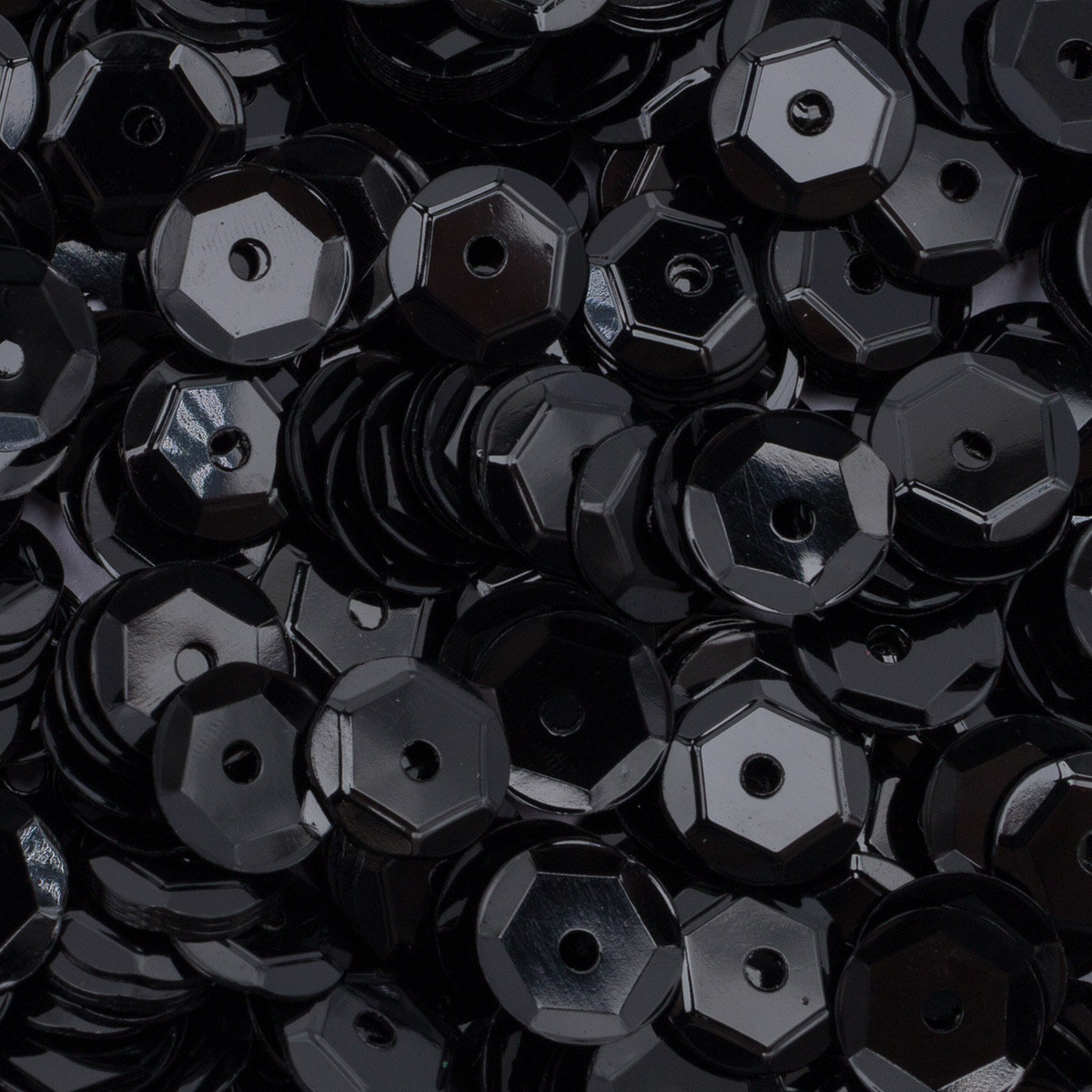 Пайетки для рукоделия пришивные граненые, 6 мм, 10 г*10 упак, Astra&Craft (0109 черный матовый)