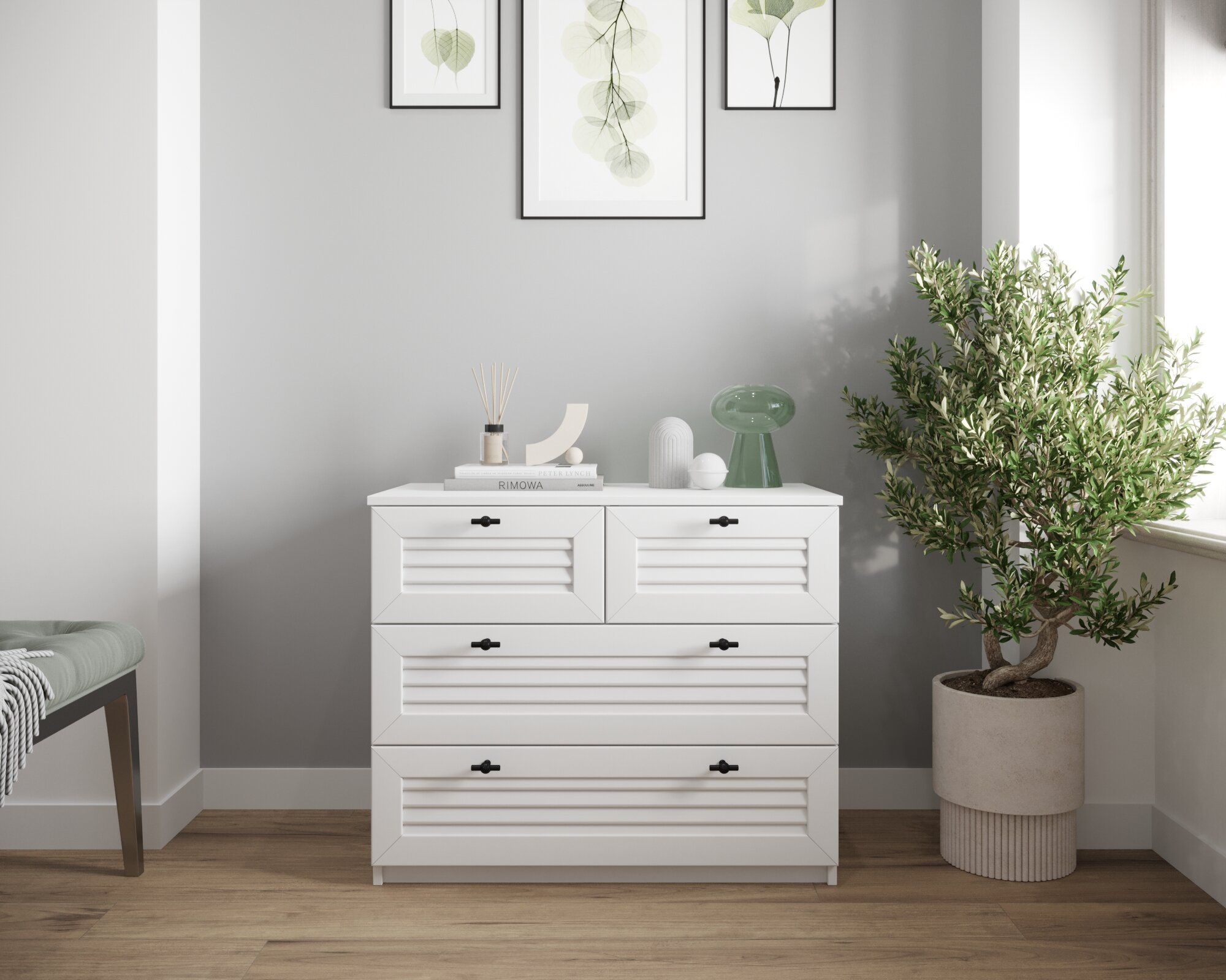 Комод с выдвижными ящиками Мебель на Руси "Канзас 2" 82х70х45 Белый