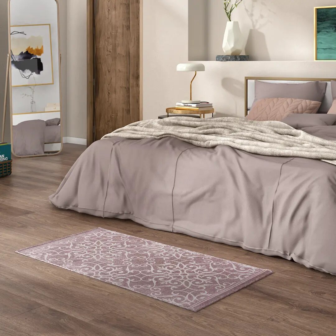 Коврик декоративный хлопок Inspire Lesia 60x120 см цвет розовый