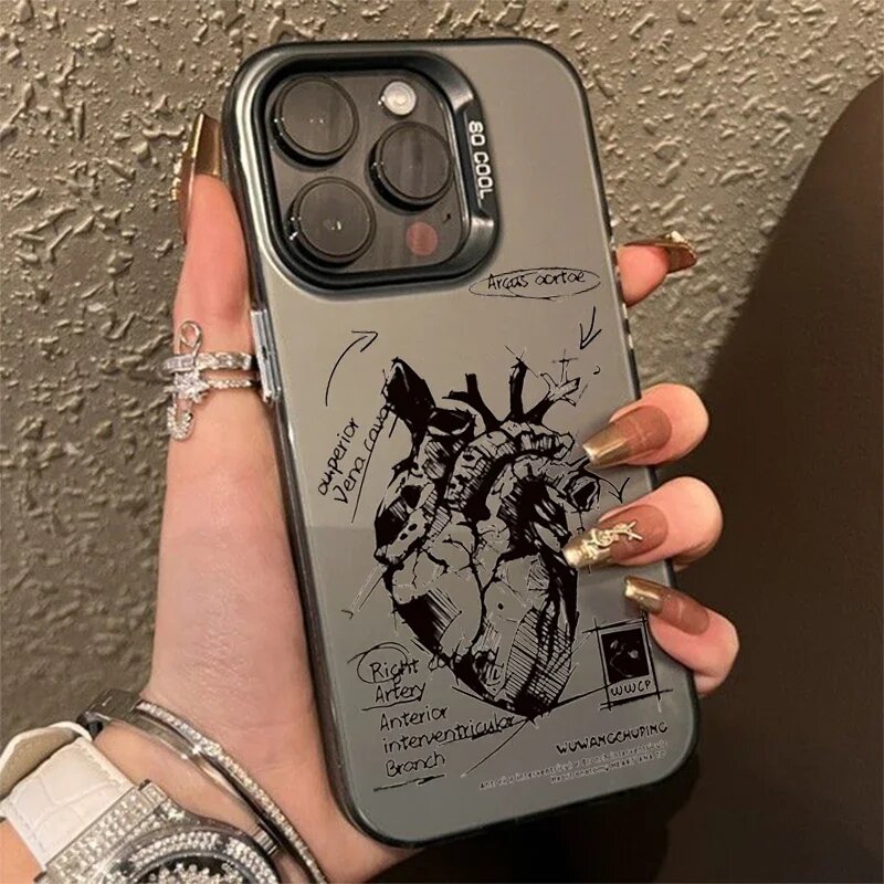 Чехол для iPhone с принтом сердца, цвет 1, S23