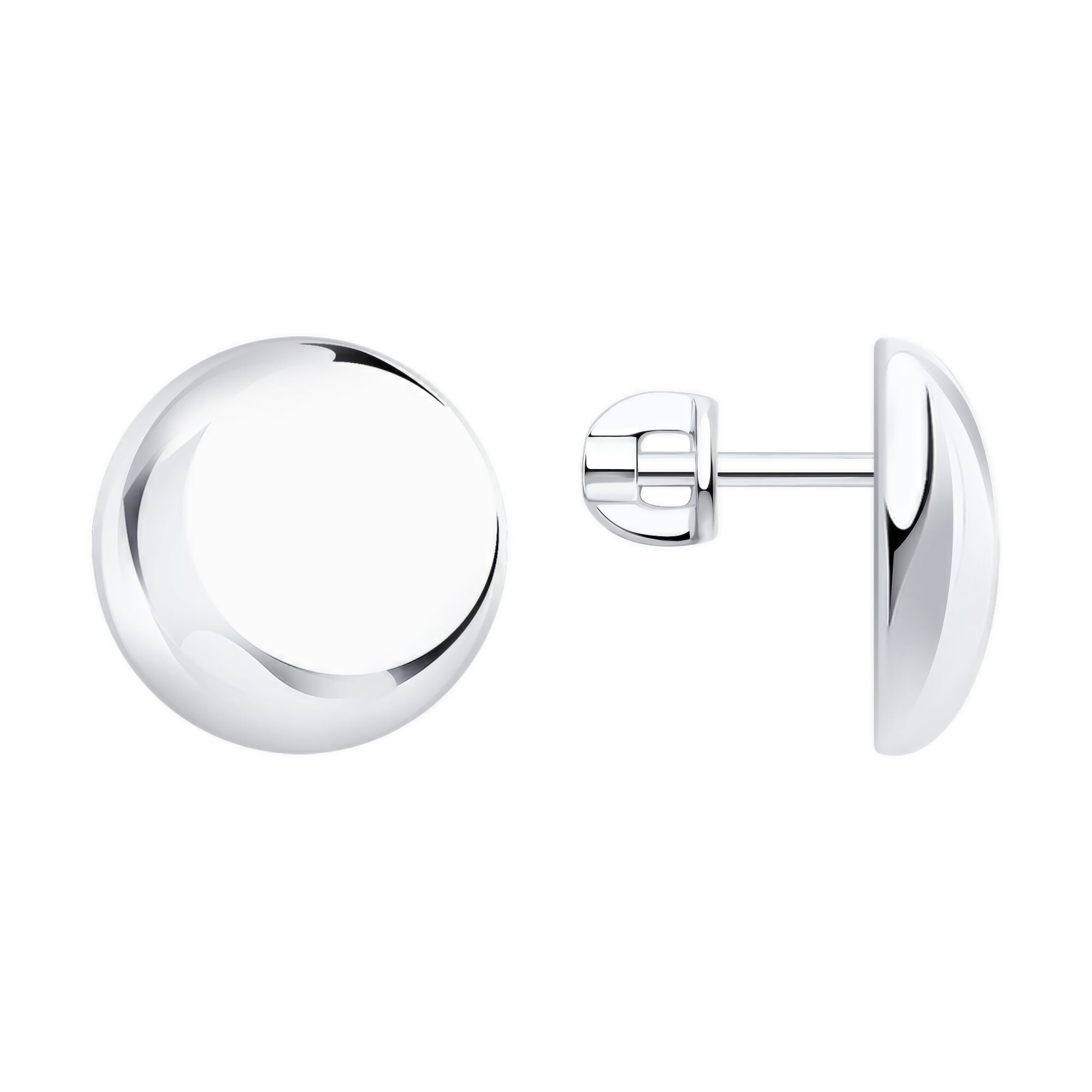 Серьги пусеты, серебро, 925 проба, родирование