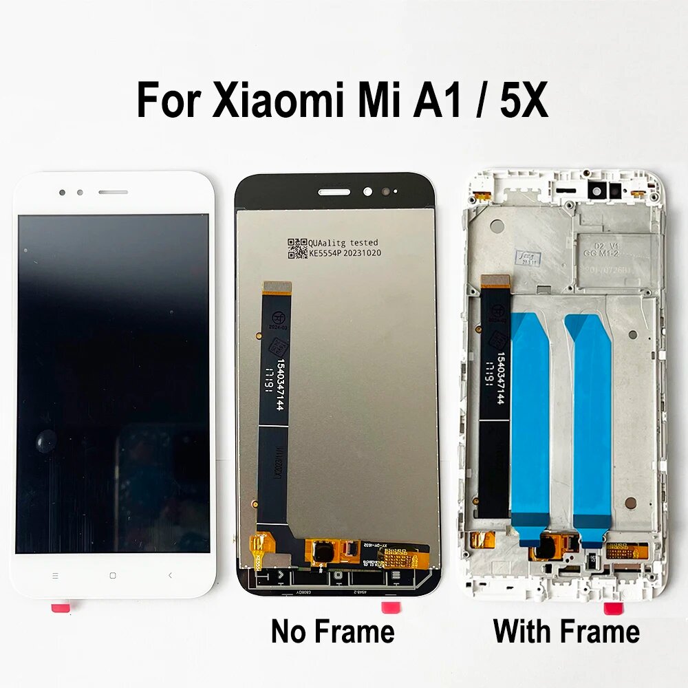 Для Xiaomi Mi A1 ЖК-дисплей + рамка с сенсорным экраном для Xiaomi Mi 5X ЖК-дигитайзер сенсорной панели запасные части White With Frame