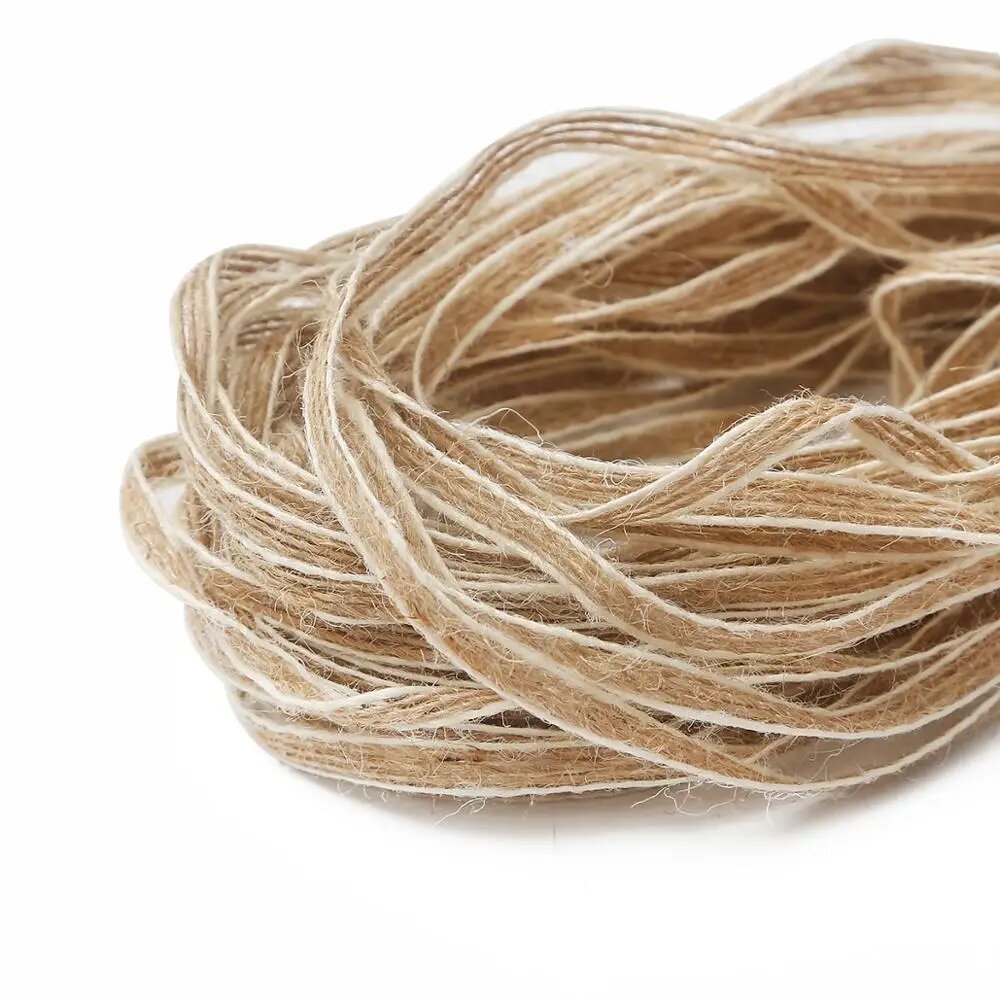 Джутовая мешковина Beadia с кружевом 10 метров