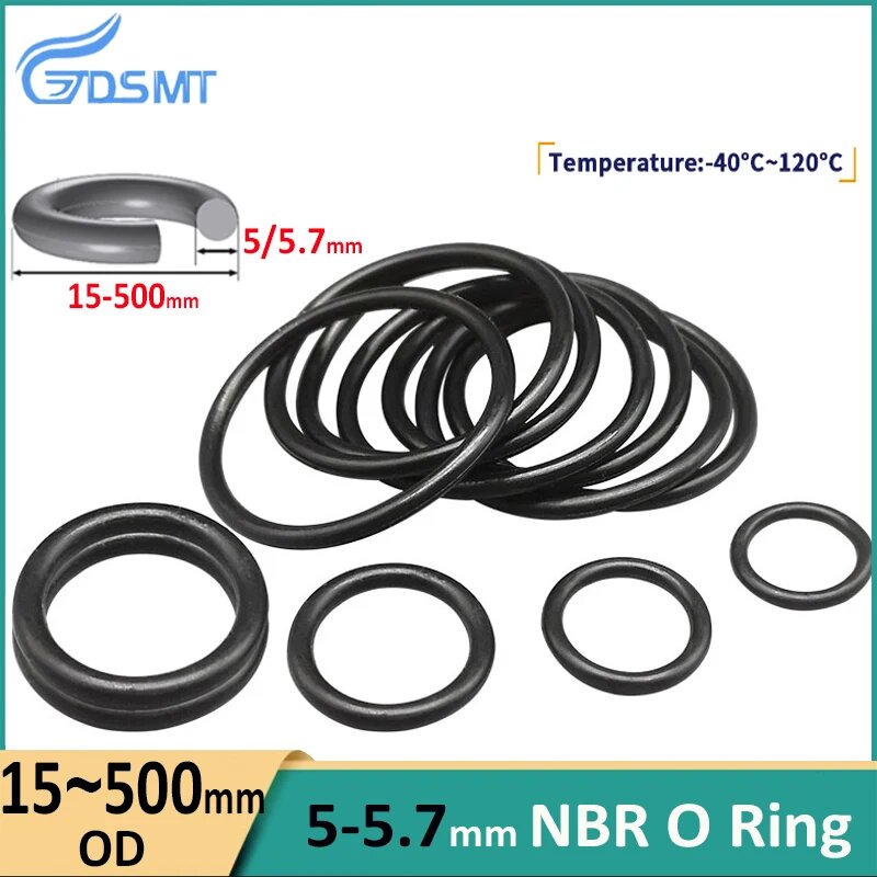 Черная резиновая уплотнительная прокладка NBR для автокомпонентов 75mm(2Pcs), CS 5.0mm