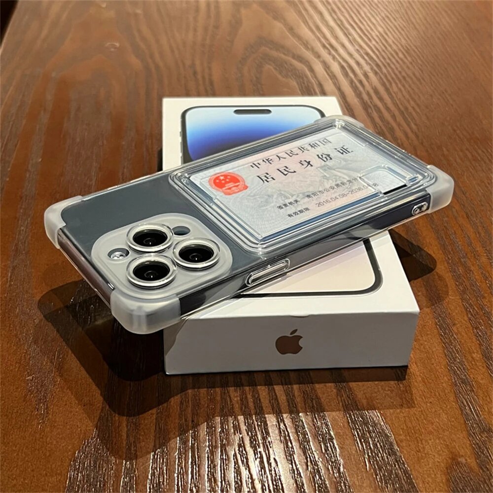 Роскошный Прозрачный ударопрочный чехол-кошелек с держателем для карт для White, For iPhone 11