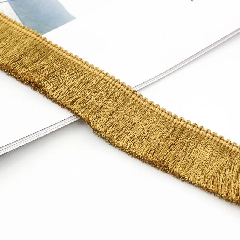 Бахрома полиэстер, dark gold, 5 ярдов, 2.8 см