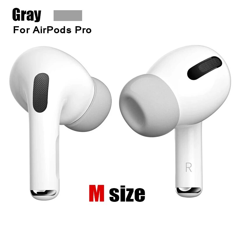 Насадки для AirPods Pro 2 из пены 1 pair, M size Grey