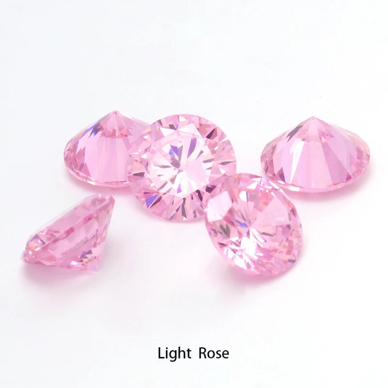 Розовые круглые цирконы 6 мм - 50 шт, Light Rose