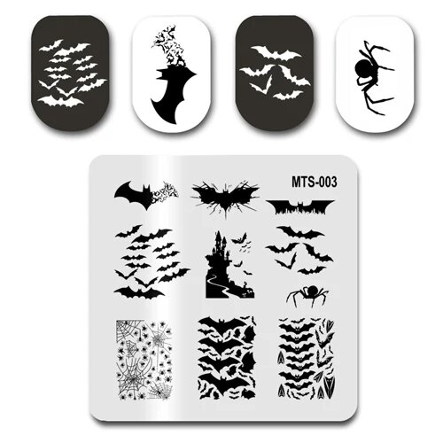 Штамп для ногтей MouTeen034 Ведьма Волшебник Хэллоуин MTS-003