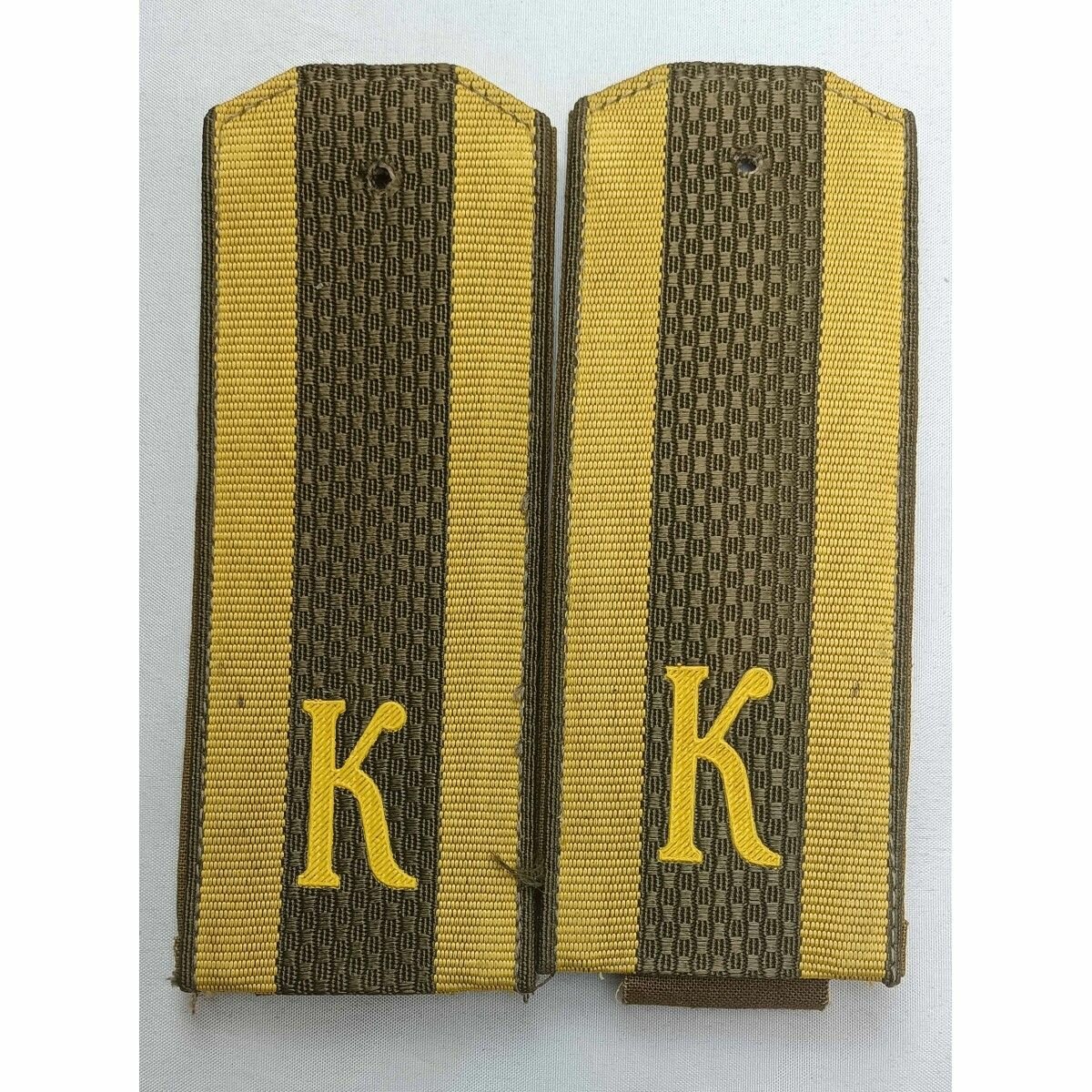 Погоны курсанта военного училища СССР оливковые с желтыми полосами