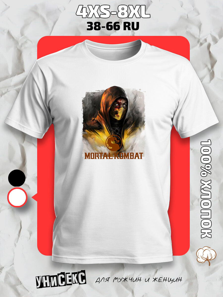 Футболка с принтом мортал комбат mortal combat скорпион