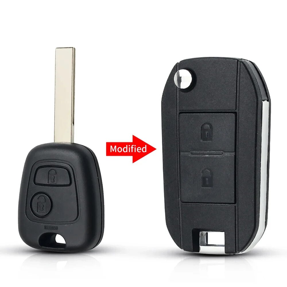 KEYYOU 2 BTN модифицированный откидной автомобильный ключ для Citroen C1 C2 C3 C4 Picasso Xsara для Peugeot 206 306 307 107 207 407 Partner Model 2 HU83 Blade