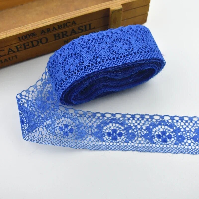 Кружевная лента синяя Royal blue, 40 мм, 10 ярдов