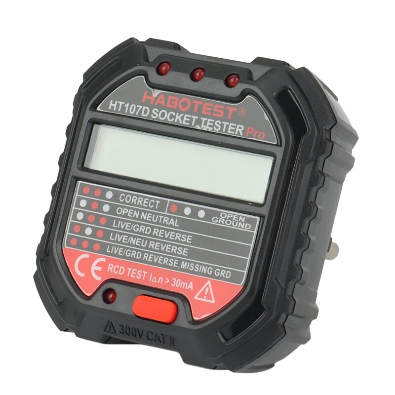 Тестер розеток HABOTEST с напряжением 90-250 В, автоматический тестер розеток электрической цепи, полярность, выключатель напряжения (вилка ЕС)