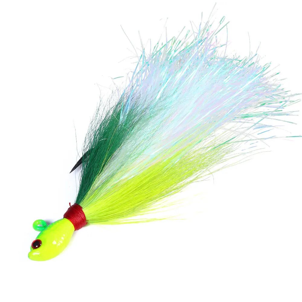 Balanzze-Micro Jig Fishing Lure Buck Tail 7-85г Зеленый, 7g, Greenyellow Tail