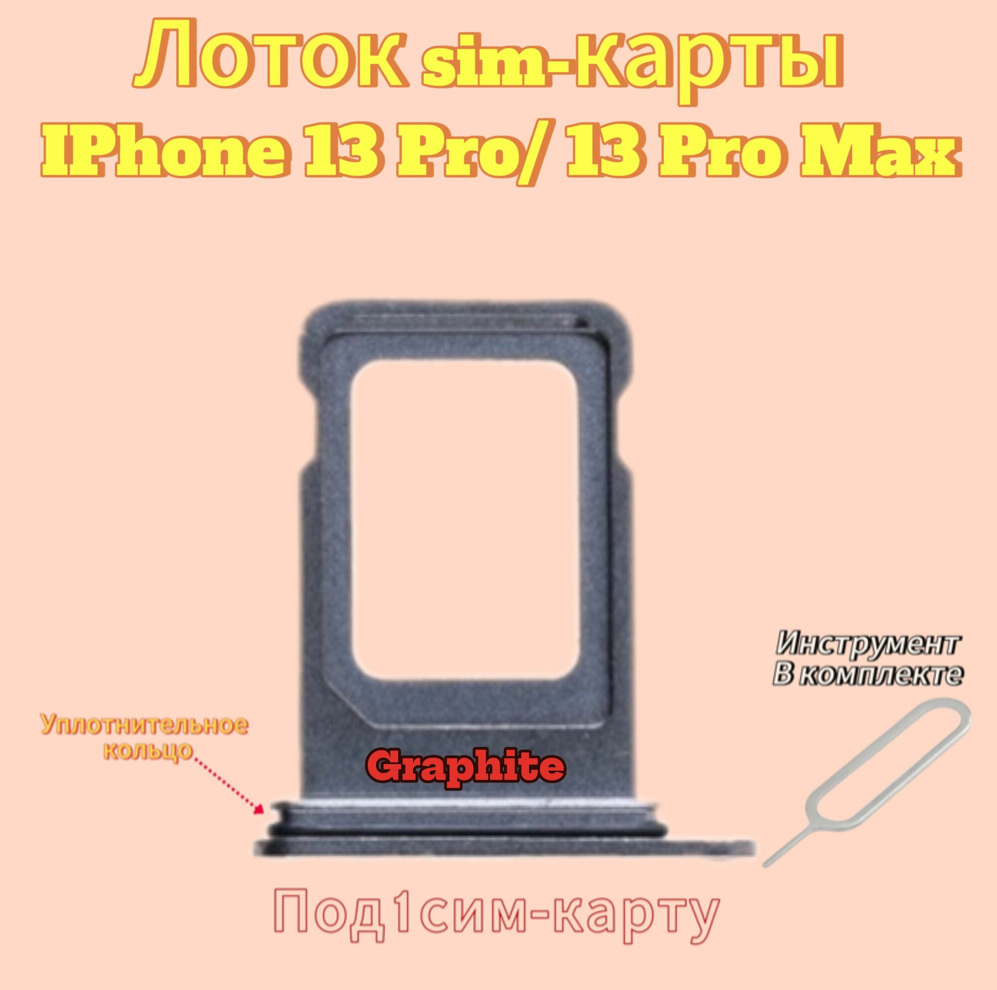 Лоток (держатель) SIM-карты IPhone 13 Pro / 13 Pro Max (GRAPHITE)