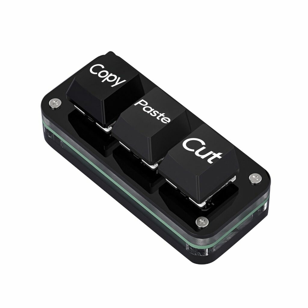 Пользовательская клавиатура с тремя клавишами копирования, вставки, вырезания, выбора всего, ввода-черная