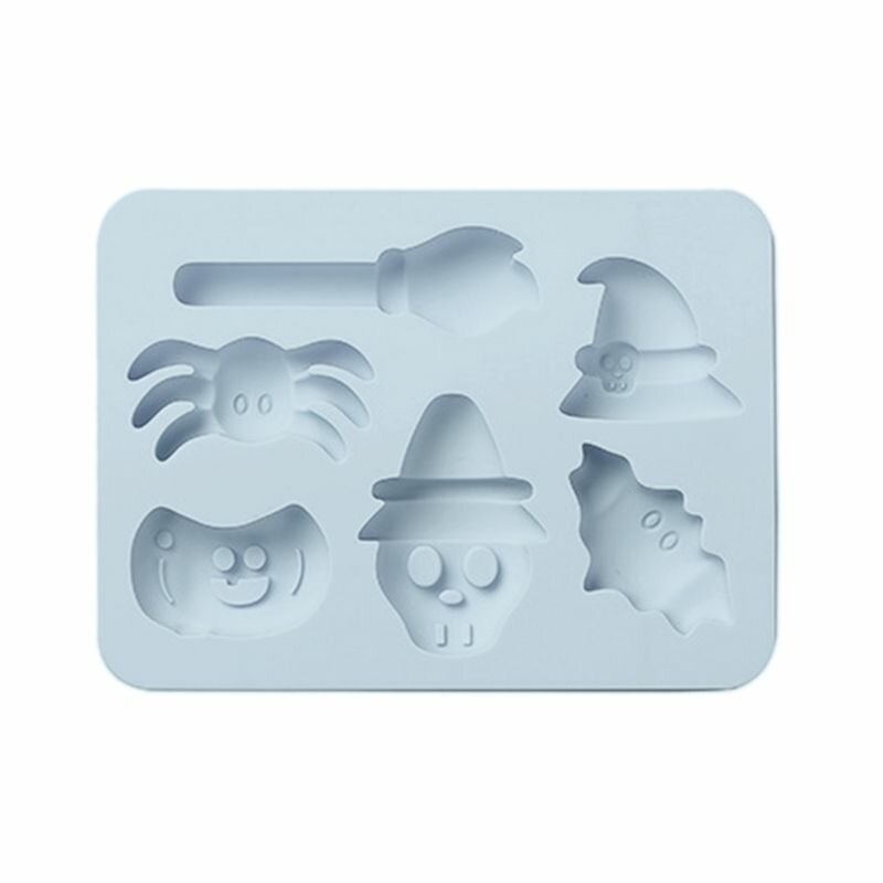 Молд, Силиконовая форма для торта Хэллоуин с насечками в виде тыквы - синяя