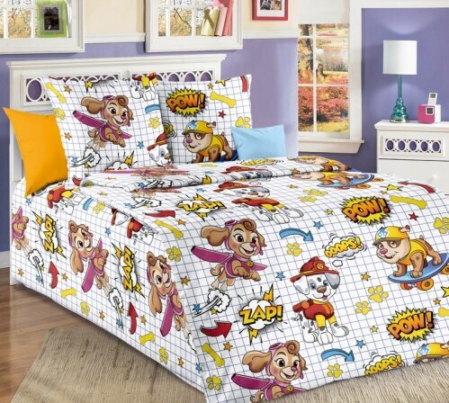 ЛайтПостель детский комплект с простынью на резинке "Команда", на кровать-машину А6