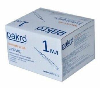 Шприц PAKRO Инсул 3-х комп 1мл (0,3x13) №100