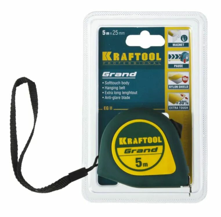 Рулетка Kraftool Grand 5м*25мм 34022-05-25