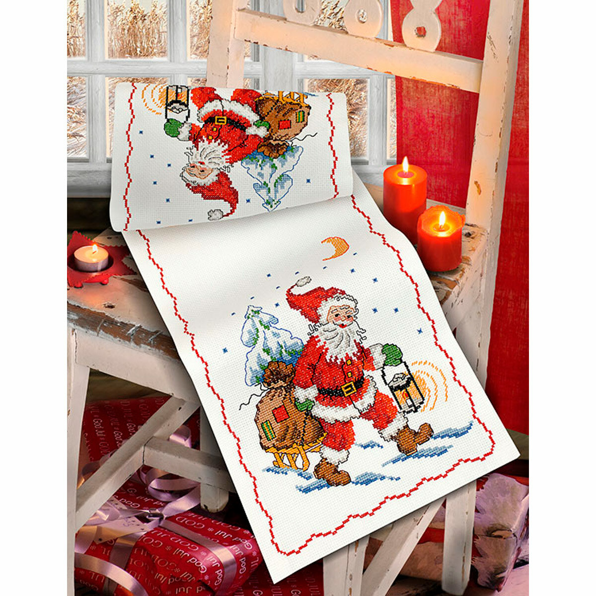 Набор для вышивания Anchor: салфетка-дорожка "Santa & Sledge", MEZ Венгрия, 9240000-02502