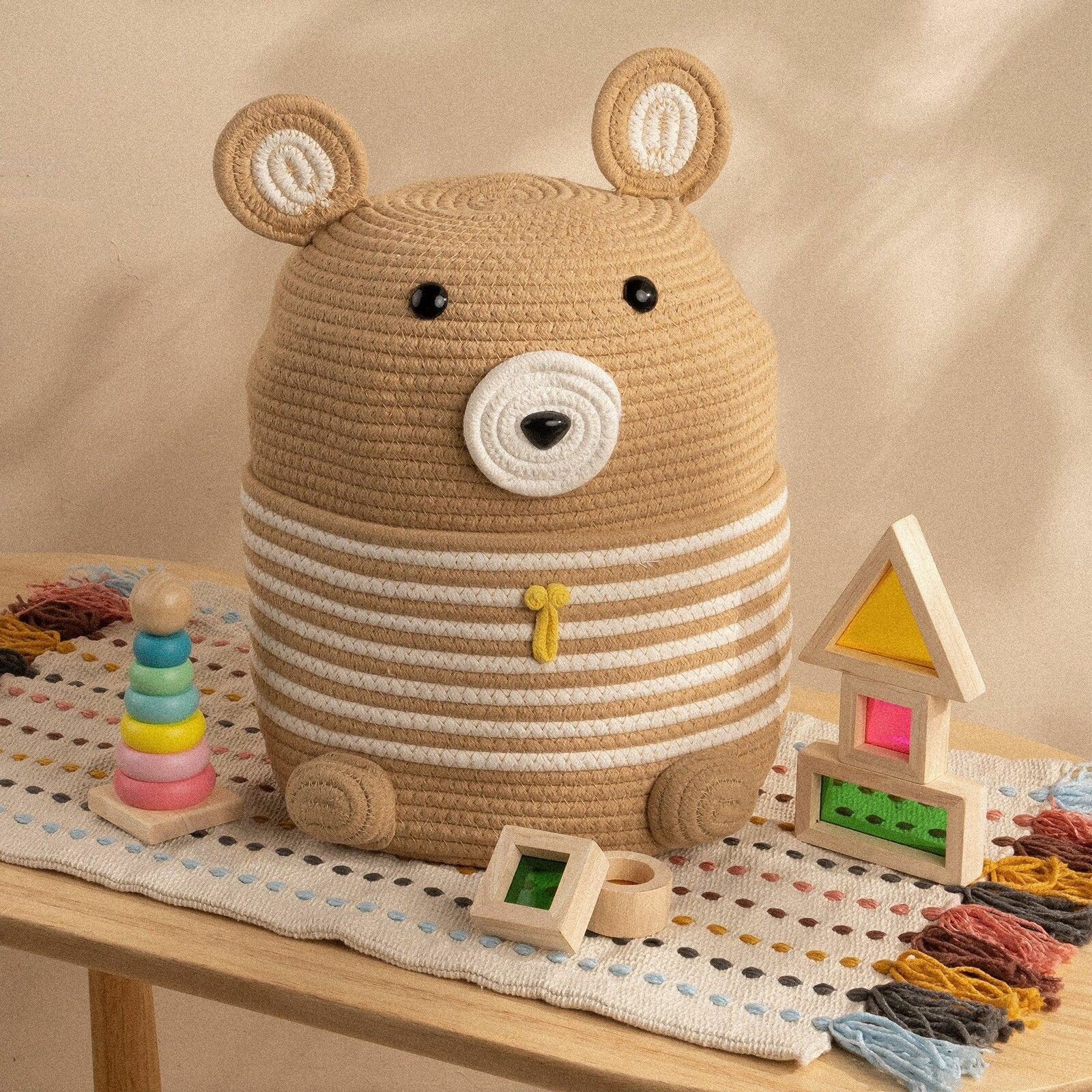 Корзина для хранения ручного плетения SL Home "Медведь", 25х26х41 см