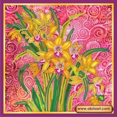 Набор для вышивания бисером Абрис Арт Розовый шарм, 20х20 см, с инструкцией