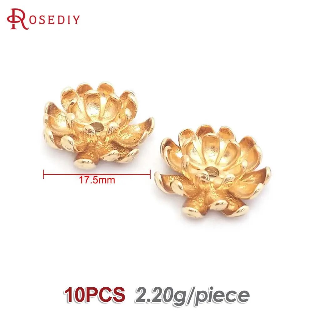 Колпачки из латуни Rosediy 18-каратного золотого цвета 39722-18K Gold Color
