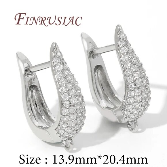 Серебряные серьги-кольца FINRUSIAC, Rhodium Plated, 13.9*20.4 мм