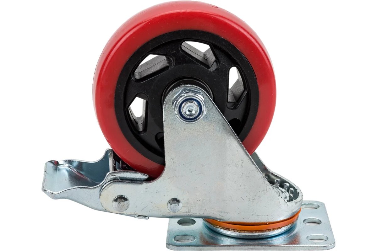 TOR SCBM 42 100 мм полиуретановое поворотное колесо с тормозом и площадкой 1027249