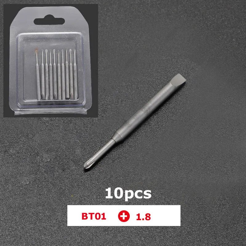 Набор бит для отвертки Nuorishi BT01 BT02E 10 шт. BT01 Philips 1.8mm
