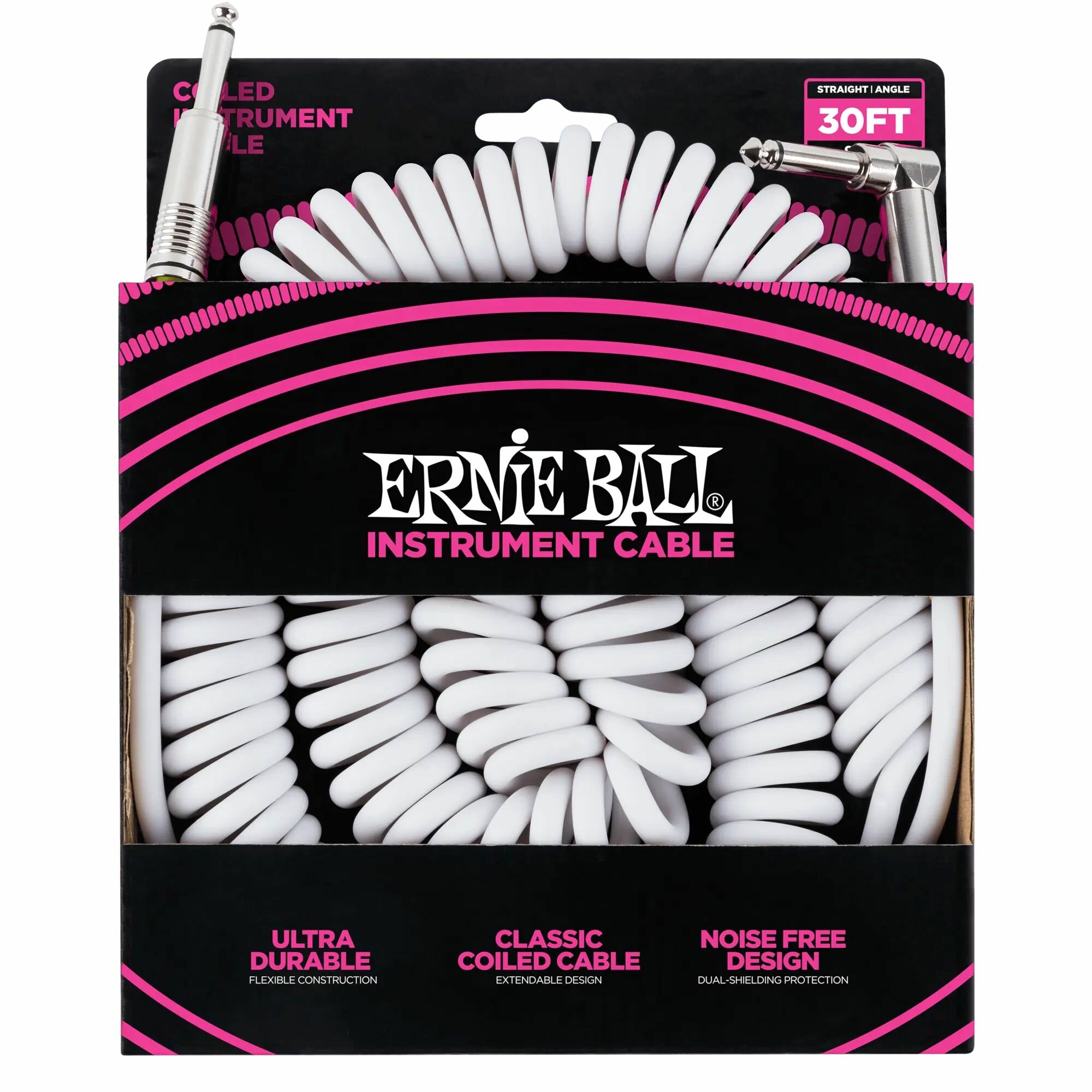 Инструментальный кабель Ernie Ball 6045 9м Coiled White