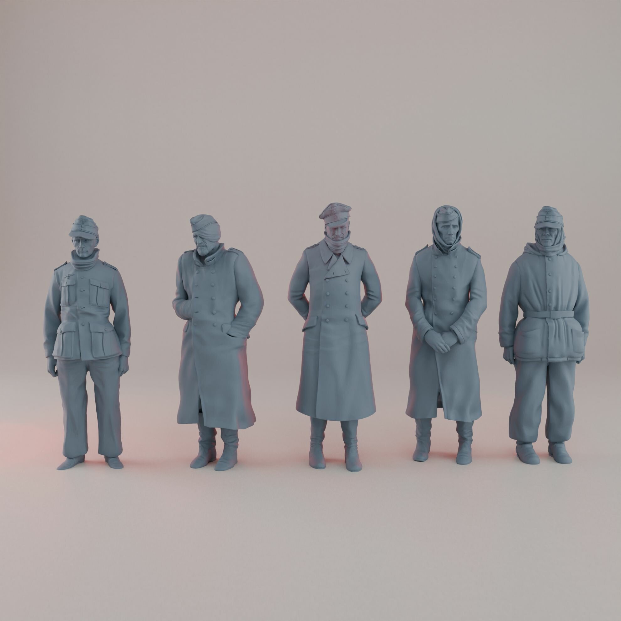 Фигурки пленные немцы 1:25 для Диорам