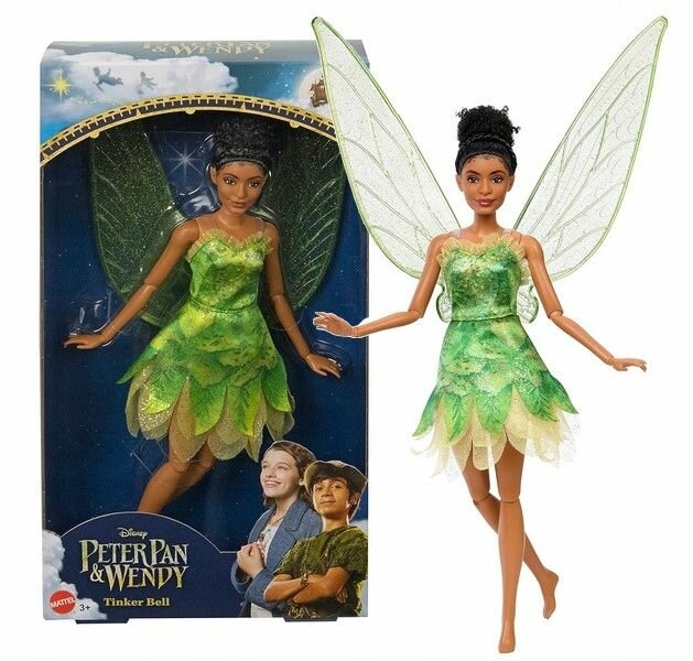 Кукла Mattel Disney Princess - Кукла-фея Тинкер Белл с крыльями из Питер Пэн - Дисней Принцессы HNY37