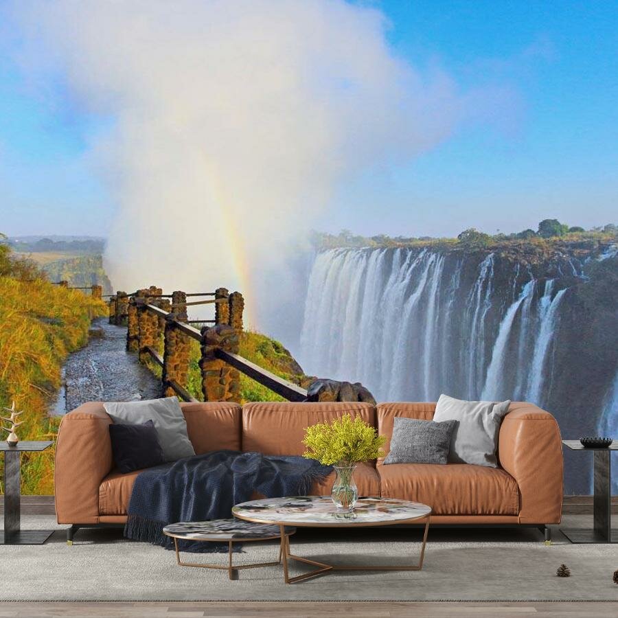 Фотообои Водопад Виктория в Замбии 9-913-L 300 х 450 см (ВхШ) Бесшовные, флизелиновые, влагостойкие обои MasterFresok