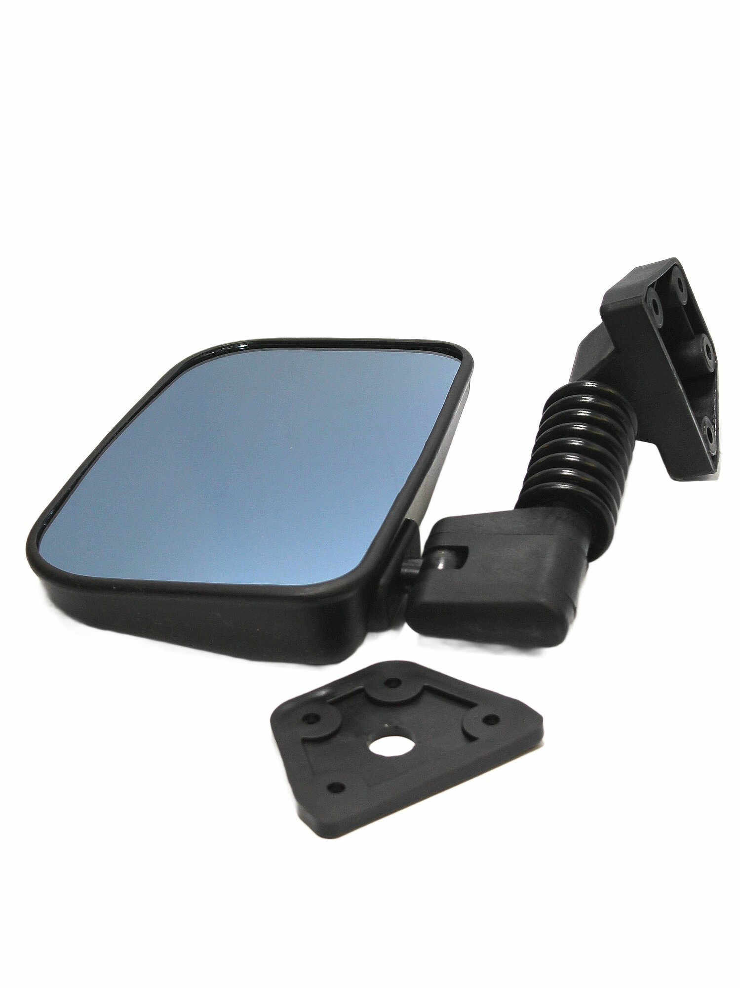 Зеркало наружное левое для а/м УАЗ 469 Люкс, с гофрой, антиблик, голубое покрытие