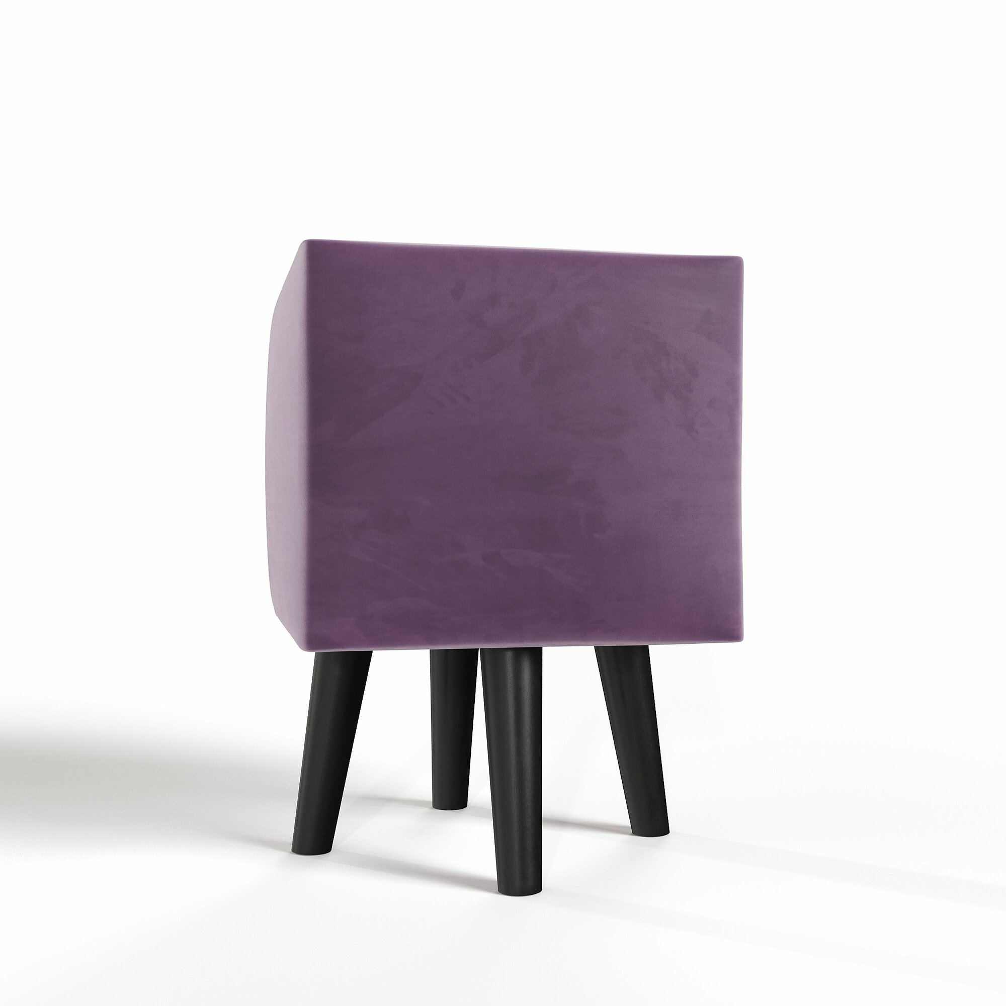 Пуф квадратный на четырех высоких ножках Фантазёр Z-11 фиолетовый.
