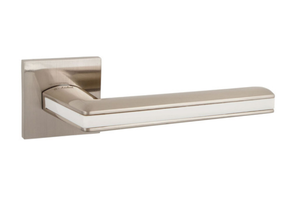 Дверные ручки S-Locked A-802 SN/White сатин (20)