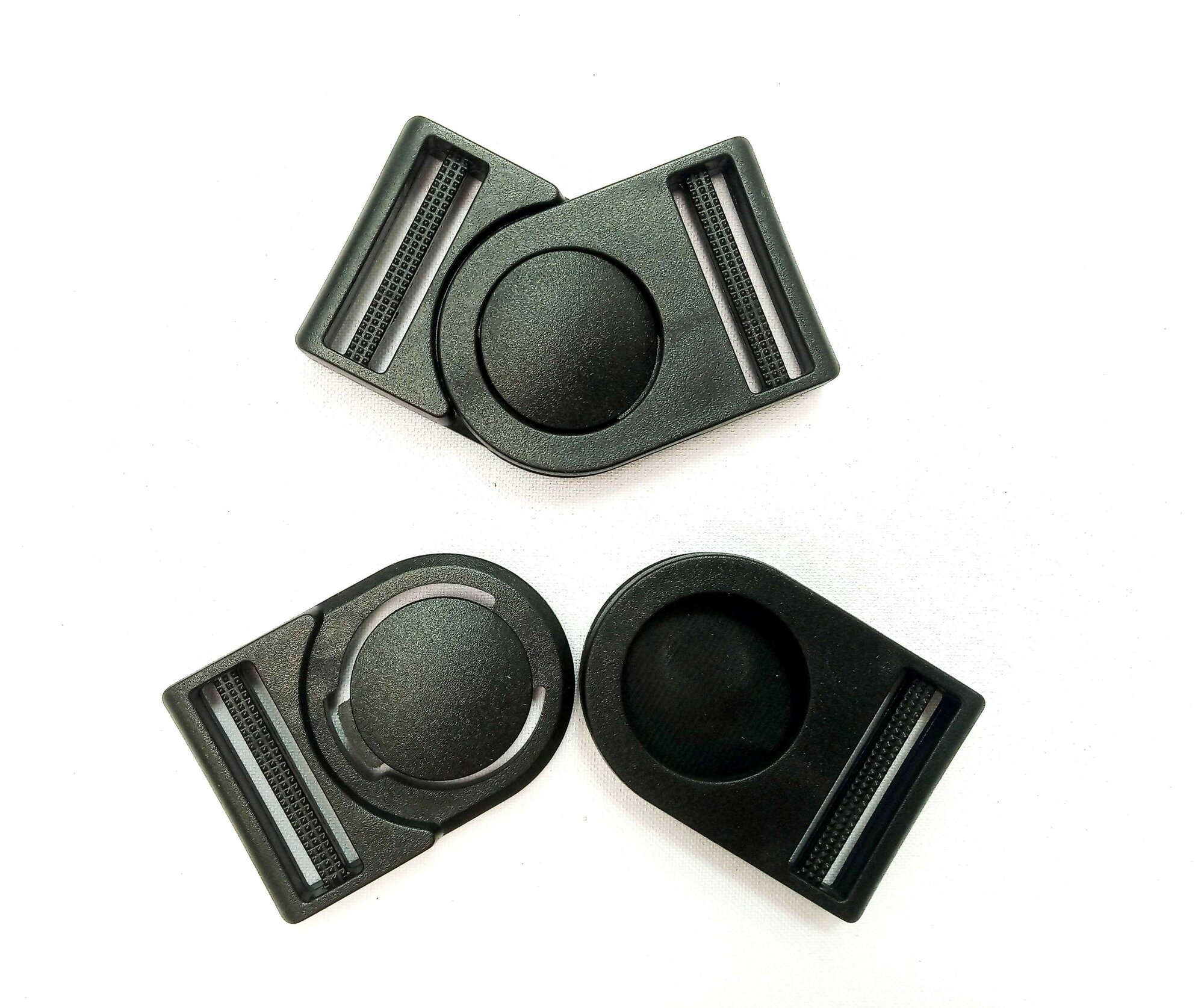 Фастекс поворотный (вращающийся), черный, под ленту 30-32 мм, 8 штук