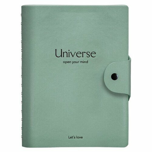 Бизнес-тетрадь Infolio Universe 140х200 мм, 192 стр, мягкий переплет, полускрытая спираль, клетка