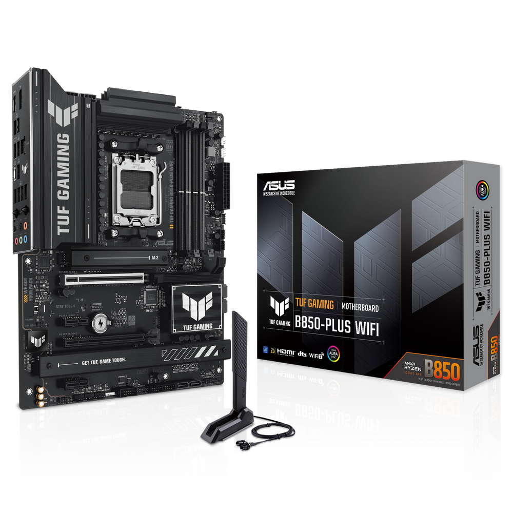 Материнская плата ASUS TUF GAMING B850-PLUS WIFI AM5 ATX 4xDDR5 2xPCIEx16 2xPCIEx1 3xM.2 USB-C DP HDMI 2.5GLAN Wi-Fi 7