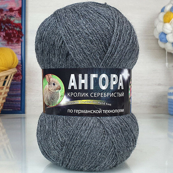 Пряжа Color City ангора кролик серебристый 2901 т. серый (5 мотков)